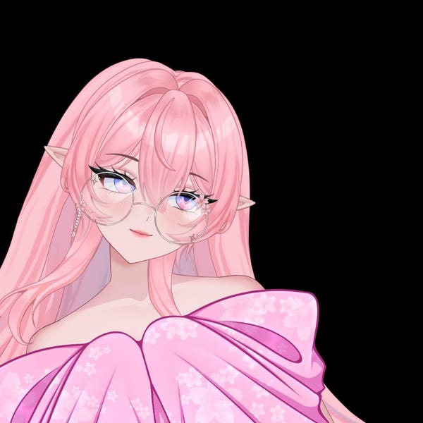 Vtuber Asset ⋄ Dark Blue Sakura Glasses ⋄ PNG ⋄ Kawaii/cute/pretty - Etsy