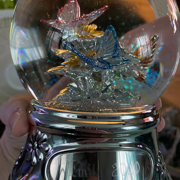 No Extra Duty, Personalized Butterflies Water Globe, Customized Snow ...