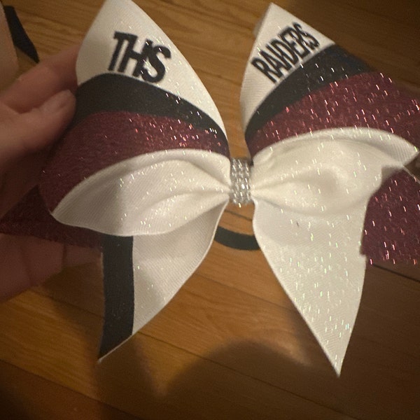 Custom Cheer Bow Custom Letter / Mascot or Letters CHS BHS Etc W Name ...