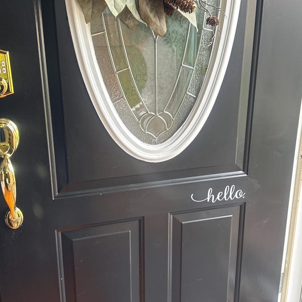 Hello Door Decal, Cute Hello Sticker Greeting for Home, Welcome to Our ...