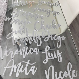 Cut Out Place Names Place Cards Wedding Gold Mirror Place - Etsy