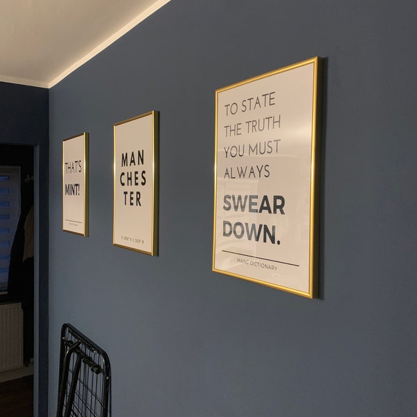 Manchester Quote Phrase Dictionary Print Poster in A1, A2, A3 or A4 ...