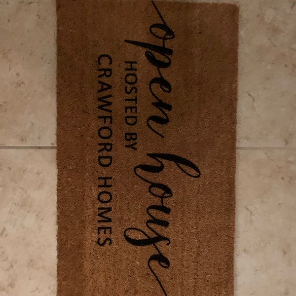 Open House Doormat, Business Logo Doormat, Real Estate Doormat, Realtor ...