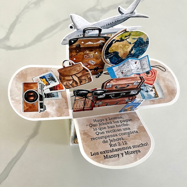 Travel Themed Box Card, Birthday Anniversary Surprise Card - Etsy