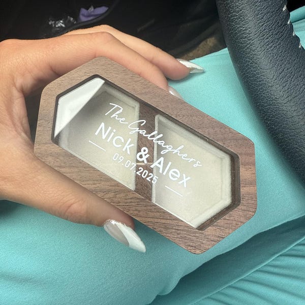 Personalized Ring Box, Wooden Ring Box With Acrylic Cover, Engagement ...