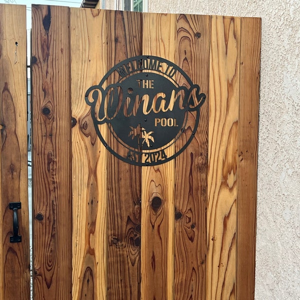 Personalized Family Pool Sign, Swimming Pool Metal Sign, Tiki Bar, Pool ...