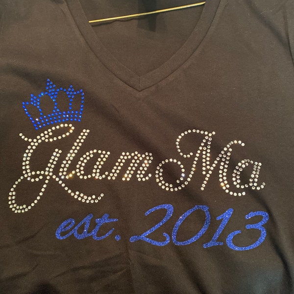 Glamma and Crown Bling Rhinestone Shirt, Glam-ma, I'm the Grandma ...