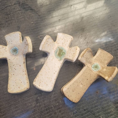 Ceramic Holding Crosses, Prayer Crosses, Hand Made Pottery - Etsy