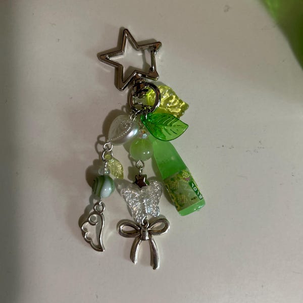 Aesthetic Y2k Beaded Green Japanese Melon Ramune Soda Star Keychain - Etsy