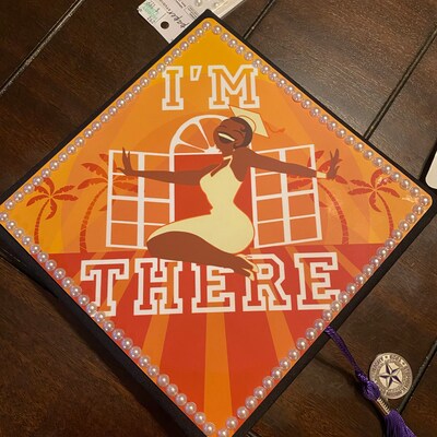 Grad Cap Topper Princess and the Frog Grad Cap I'm There Decorated Grad ...