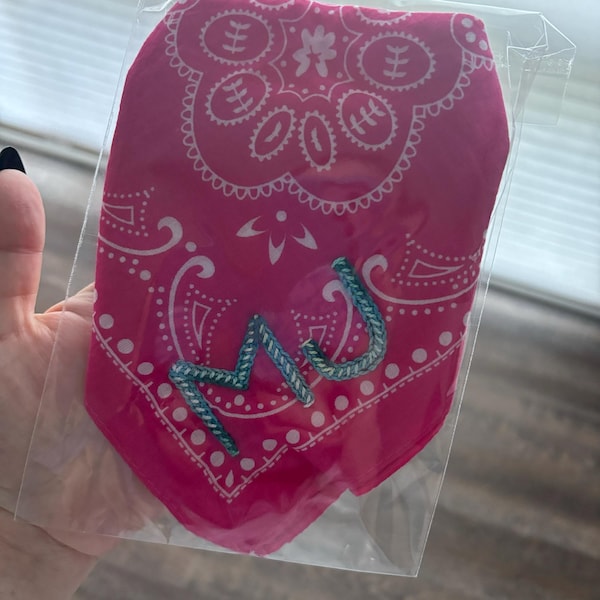 Hand Embroidered Bandana | Game Day | Necktie, Hatband or Face Mask ...