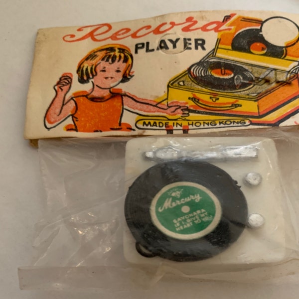 Vintage Mini Record Player With Records/toy Mini Turntable/miniature ...