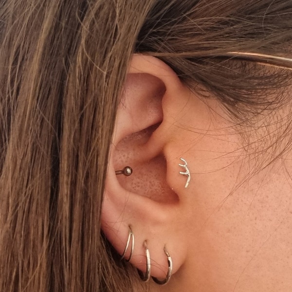 Moon Helix Piercing Tragus Backing 16g Tragus Piercing Moon Tragus ...