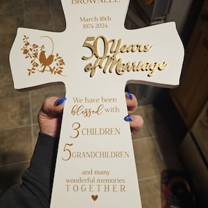 Personalized Anniversary Cross, Religious Wedding Cross, Couple's Gift ...
