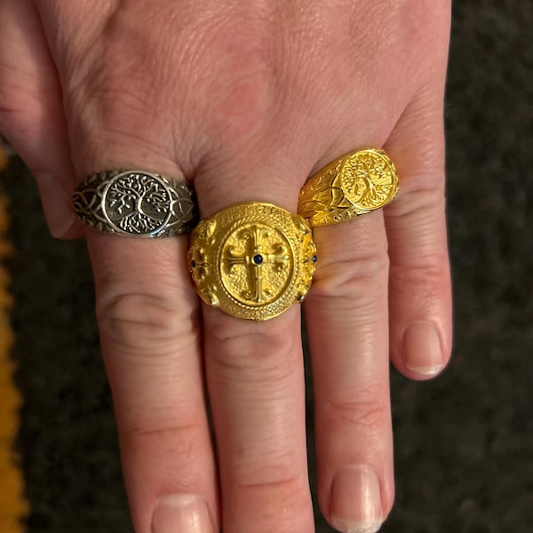 Japanese Koi Fish With Onyx Ring for Men, Signet Gemstone Ring, Onyx ...