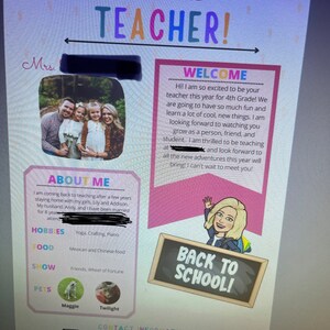 MEET THE TEACHER Template Editable Rainbow Pink - Etsy