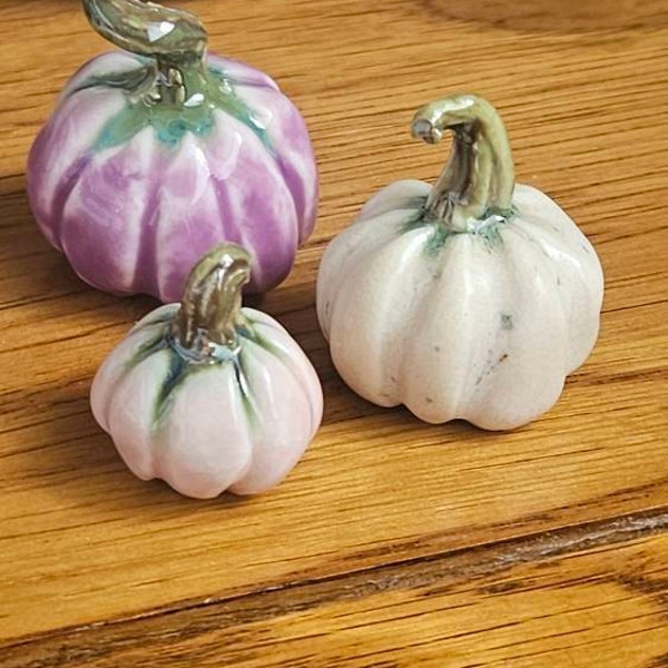 Ceramic Pumpkin, Handmade Pottery Pumpkin, Pumpkin Ornament, Halloween ...