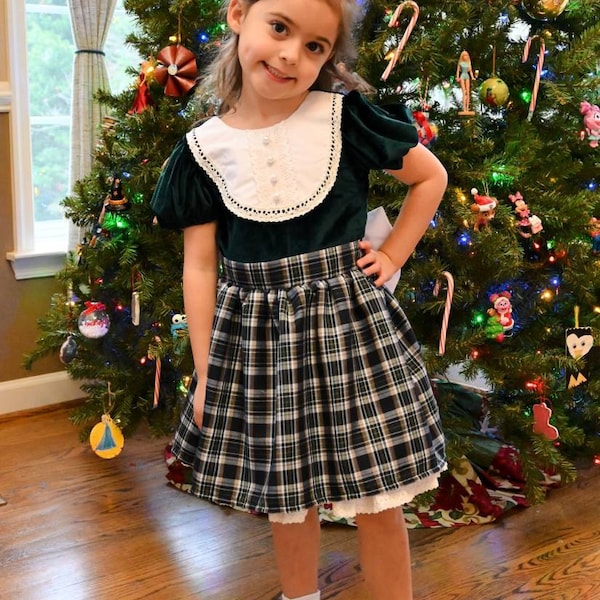 Girls Christmas Dress, Green Plaid Tutu Dress, Toddler Tartan Dress ...