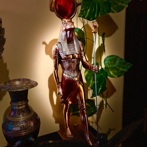 Unique Golden Red Statue of the Mighty Egyptian God Ra - the Falcon ...