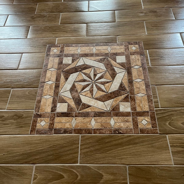 36 X 36 Tile Medallion Mosaic Happy Floors Phoenix Tile Series - Etsy