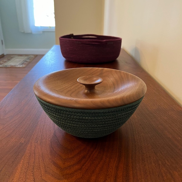 Rope Basket, Rope Tray, Tray, Wood Handles, Kitchen Basket, Wedding ...