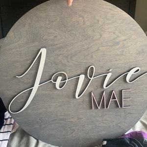 Custom Name Sign 12-36 Round Sign Baby Name Sign Nursery Room Decor ...