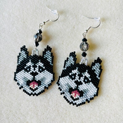 Wolf Brick Stitch Pattern Brick or Peyote Stitch Pattern Based on ...