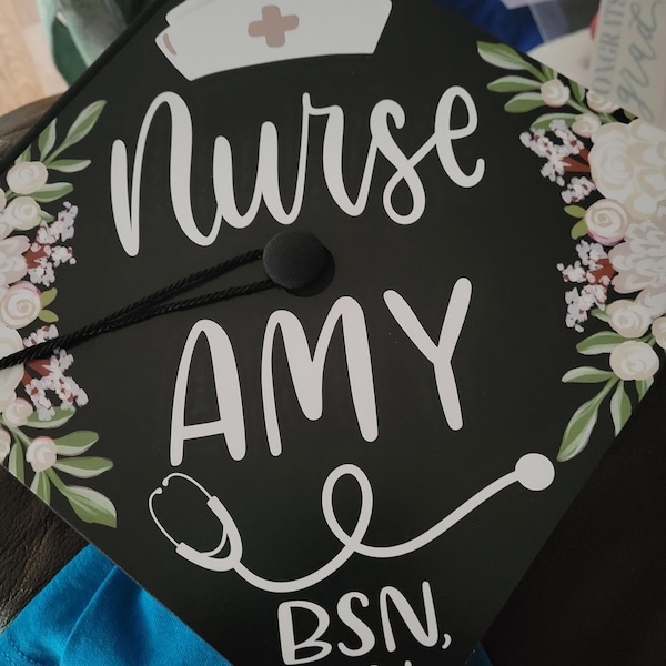 Custom Graduation Cap Toper, Add Your Name, Labor & Delivery, Baby Feet ...