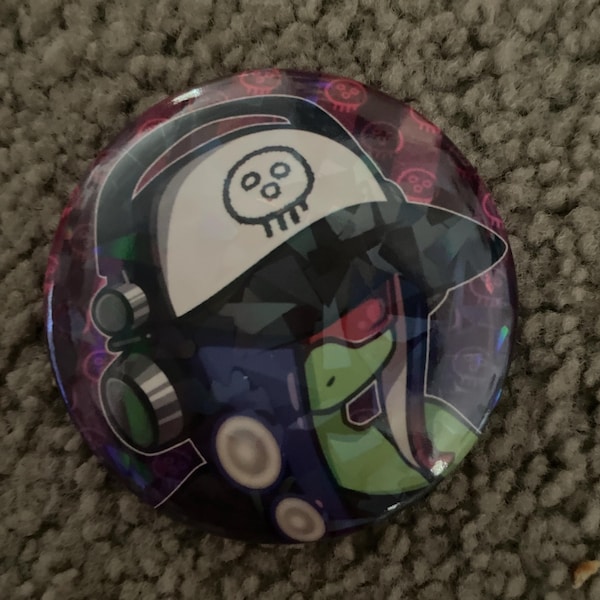 Holographic Acht DEDF1SH Splatoon 3 Side Order 58mm Pins / Badges ...