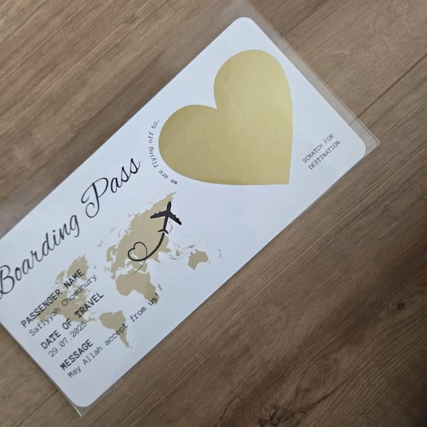 Personalised Holiday Boarding Pass, Scratch to Reveal Surprise, Holiday ...