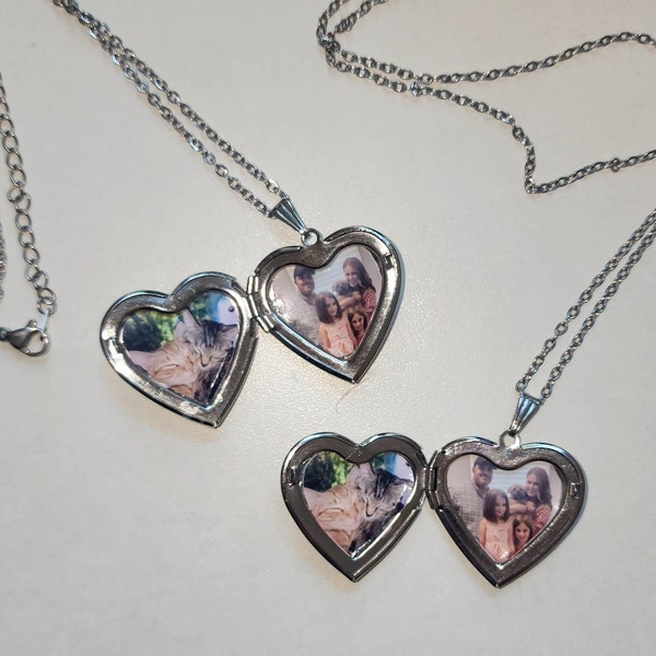 Printed Love Heart Locket Photo Print Mini Heart Photo Printed for ...