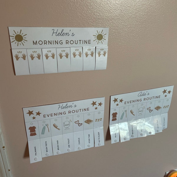 Editable Morning & Evening Routine Chart, Visual Schedule (digital ...