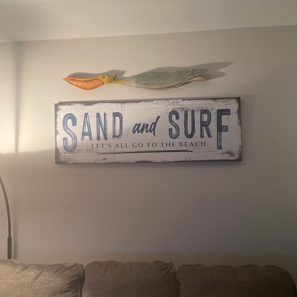Sand and Surf Sign | Beach Decor | Coastal Wall Decor | Shabby Chic ...