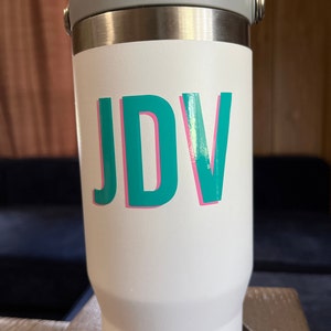 Double Layer Monogram Decal Two Color Monogram Decal Decal - Etsy