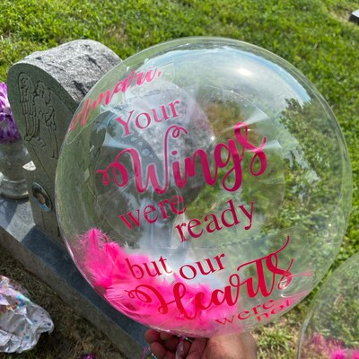 Custom Memorial Balloon, in Memory of Balloon, Your Wings Were Ready ...