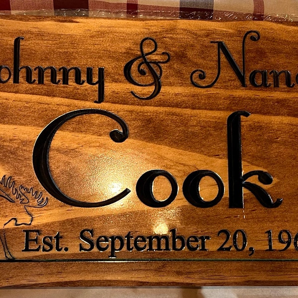 Carved Last Name Name Sign | Address Sign for House | Custom Business ...