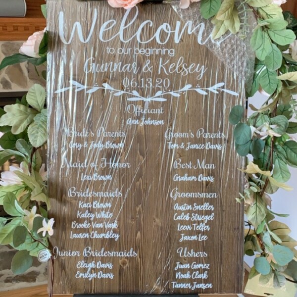 Wedding Program Sign | Bridal Party Sign | Alternative Wedding Program ...