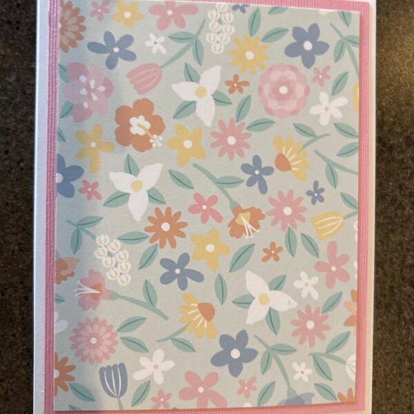 Thank You Card Making Kit for Adults With Pink Hydrangea Scrapbook ...