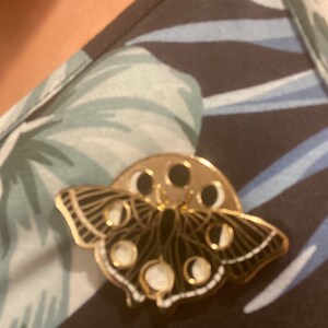 Spinning Moth and Moon 2 Inch Gold Hard Enamel Pin - Etsy