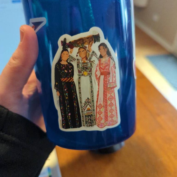 Palestinian Women Sticker - Vinyl & Waterproof - 3" X 2.1" - | Tatreez ...