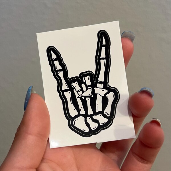 Rock Skeleton Sticker, Skeleton Sticker, Rock and Roll Sticker ...