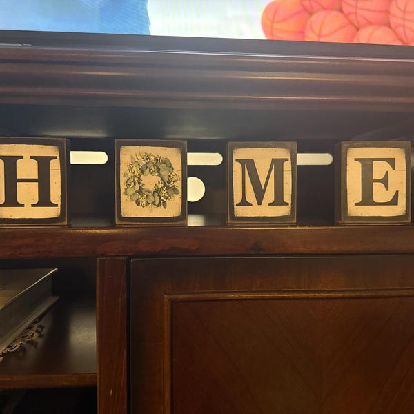 Wood Spring Blocks, Reversible Sign, Spring Decor, Spring Decoration ...