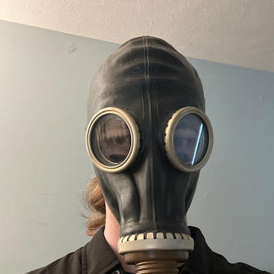 Russian Civilian Black Rubber Gas Mask GP 5M Black With Hose. Filter ...