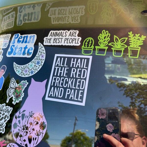 All Hail the Red Heads! Vinyl Sticker Ginger Pale Redhead Freckle 2 ...