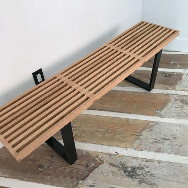 Slatted Wooden Bench Hardwood 30 Narrow - Etsy