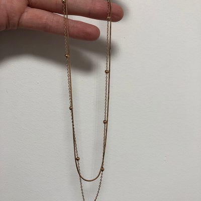 Multilayer Necklace Set in Gold 3 Necklaces Half Moon Necklace, Double ...