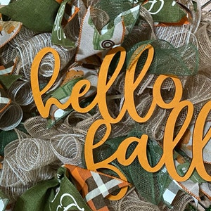 Wooden Hello Fall Unfinished Wood Words DIY Door Hanger Wreath Making ...