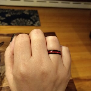 Super Thin Red Silver Stackable Rings, Red Ring, Stack Rings, Red ...