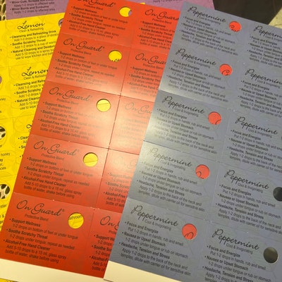 Essential Oil Sample Cards - Etsy