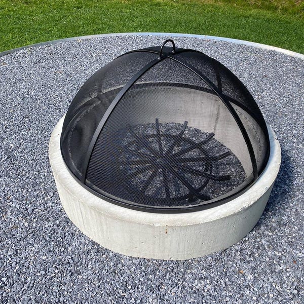 Lift off Dome Fire Pit Safety Screen 304 Stainless Mesh Steel, Round ...